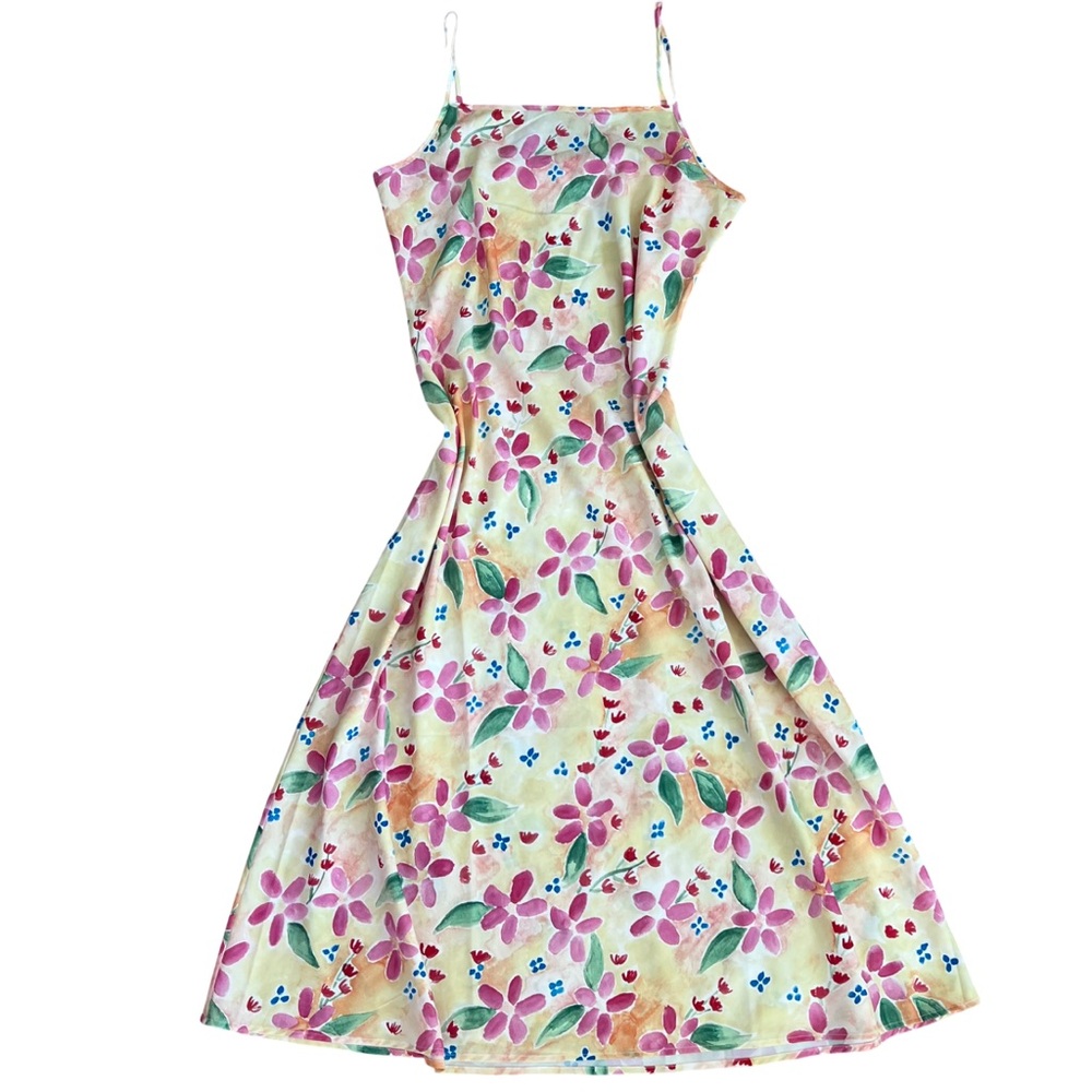 Vrg Grl Flower Market Bias Cut Midi Dress In Pink Flo… - Gem